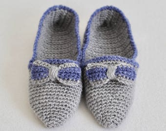 Knitted slippers | Etsy