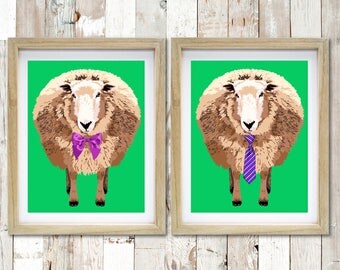 Farm animal art | Etsy