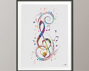 Treble clef print | Etsy