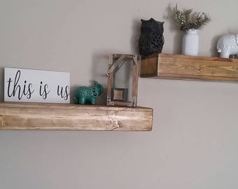 Rustic Box Shelves Set of 3 Floating Box Shelves Floating