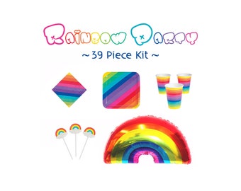 Rainbow theme party | Etsy