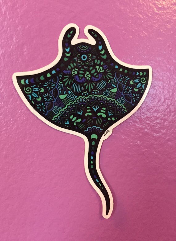 Sting Ray Sticker Manta Ray Sticker Zentangle Mandala