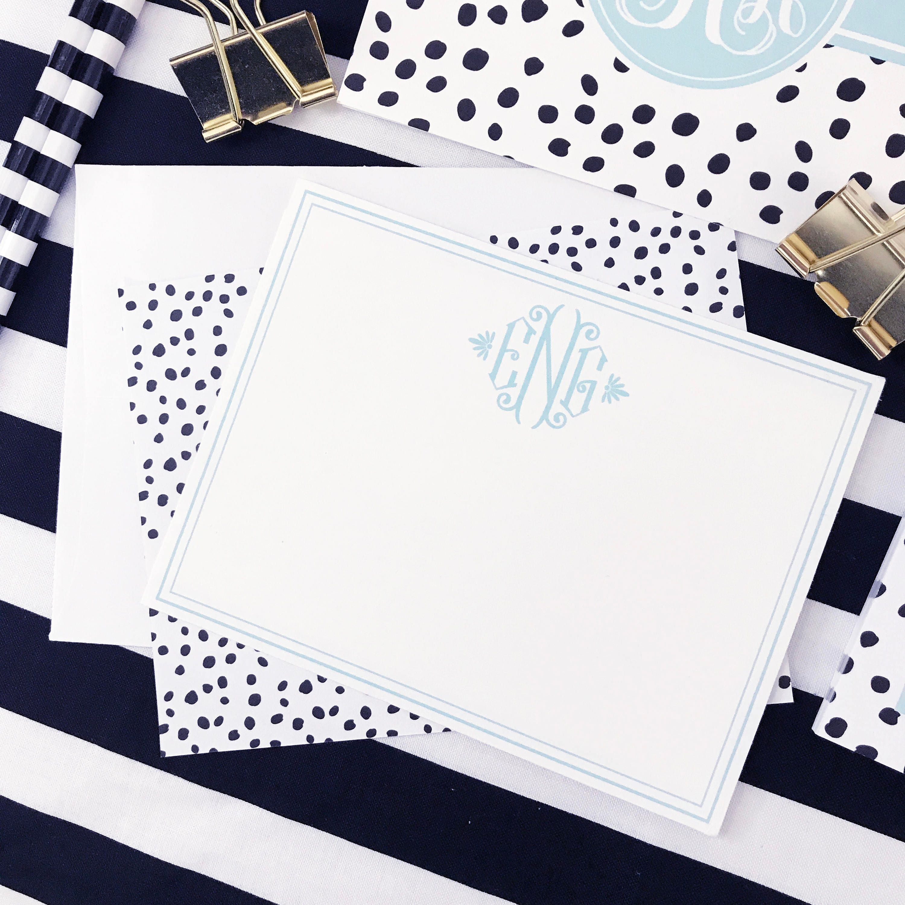 Monogram Notecard Monogrammed Stationery Personalized Note