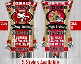 49ers invitations | Etsy