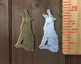 Howling wolf stamp | Etsy