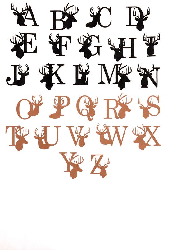 Deer Antler Decal Alphabet Letters