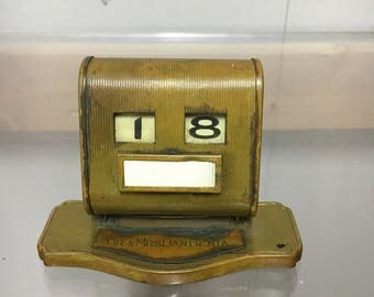 Brass desk calendar | Etsy