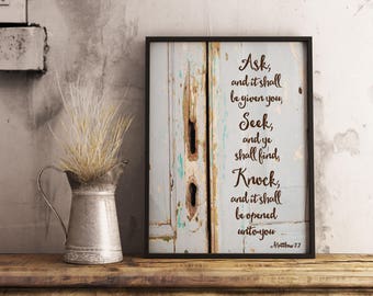 Matthew 7 7 | Etsy