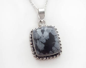 Obsidian necklace | Etsy