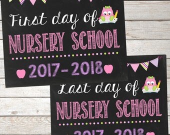 First Day and Last Day of Preschool Sign Pirntable INSTANT