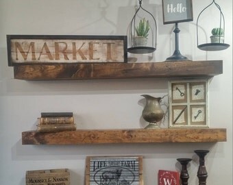 Rustic floating shelves | Etsy
