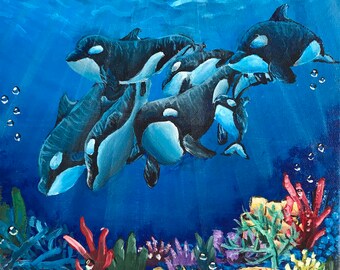 Orca painting | Etsy