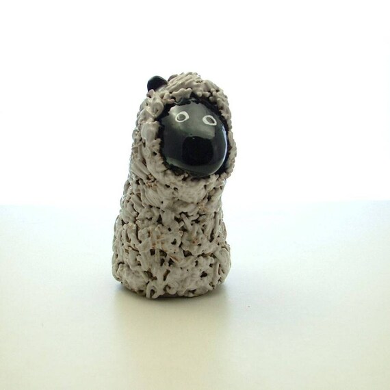 Stoneware Clay Sheep Sculpture Sheep Ornament Pottery