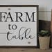FARM TO TABLE 1'X1' sign distressed shabby chic
