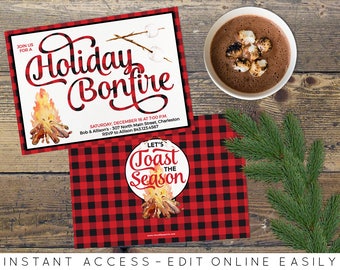Bonfire invitation | Etsy