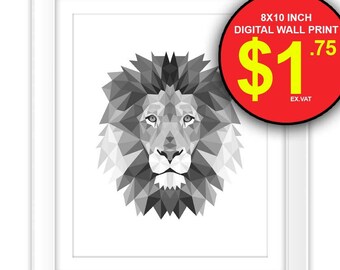 Geometric lion | Etsy