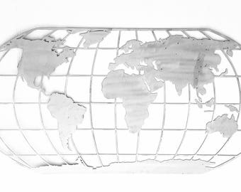 Metal world map | Etsy