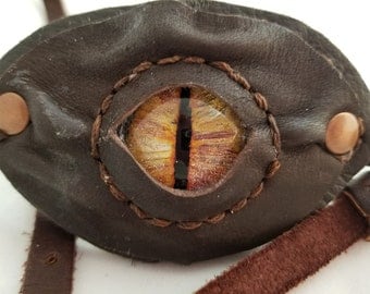 Leather eye patch with adjustable buckle will work for