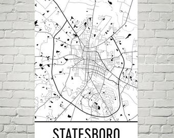 Statesboro Georgia Poster Print Art Skyline GSU GA