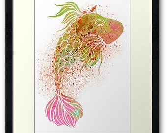 Koi fish print | Etsy