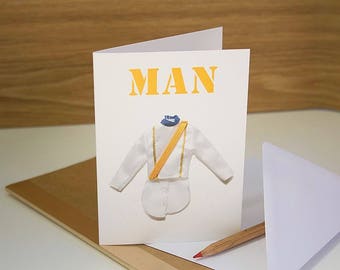 Manly birthday card | Etsy