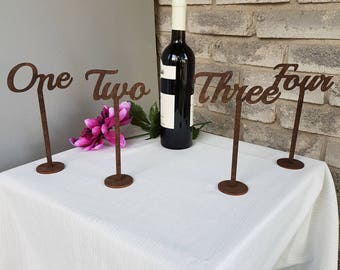 Wood table numbers | Etsy