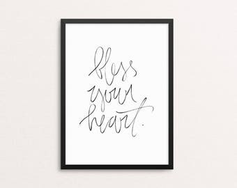 Bless Your Heart Southern Quote Poster Modern Typographic