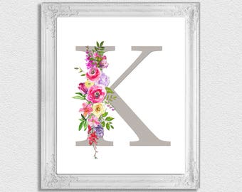 K monogram | Etsy
