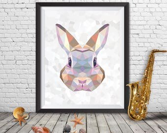 Geometric rabbit | Etsy