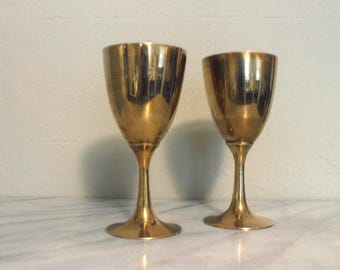 Vintage brass cups | Etsy