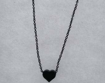 Black heart necklace | Etsy