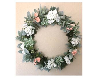 Modern spring wreath | Etsy