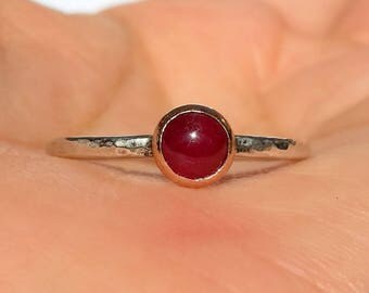 Natural ruby ring | Etsy