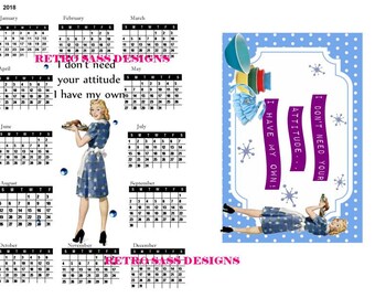 Retro calendar | Etsy