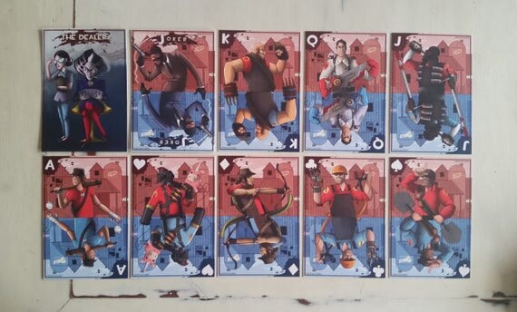TF2 Team Fortress 2 Playing Card Style Mini Prints