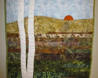 Birch tree quilt | Etsy