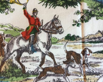 Hunting scene fabric | Etsy