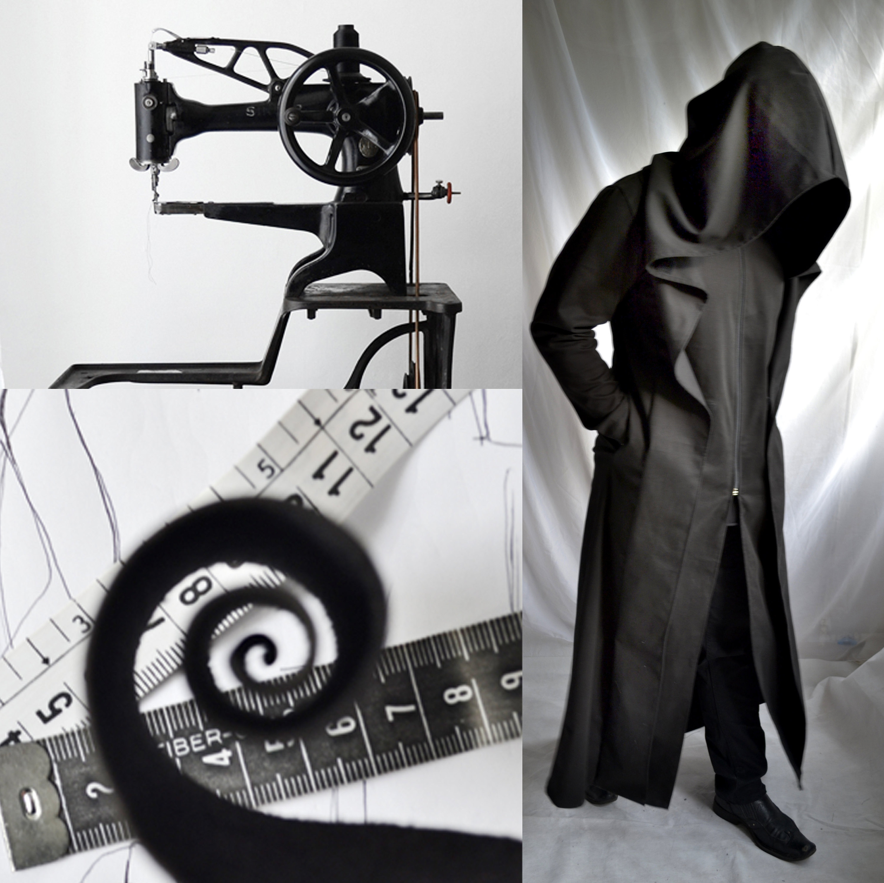 Sleeveless Reaper Hoodie long mens black dark noir sleeveless