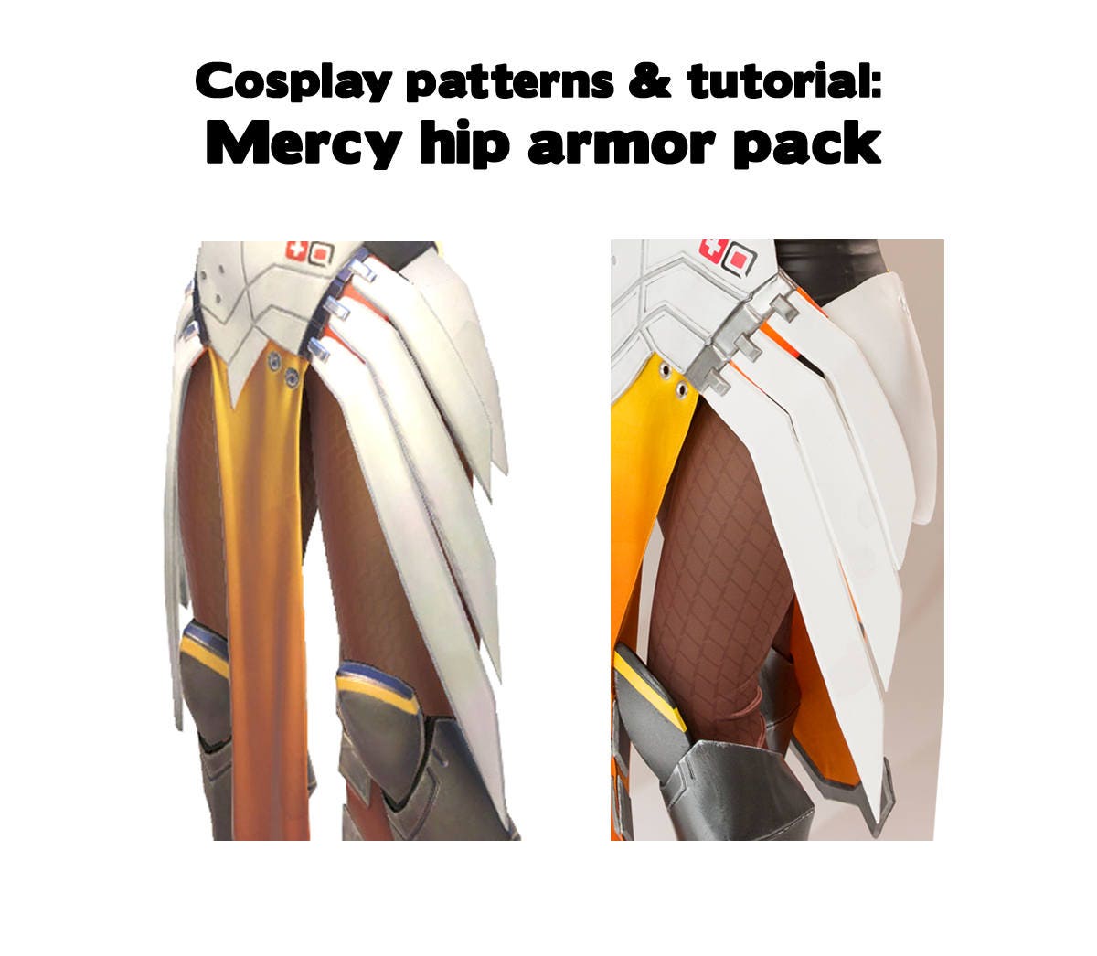 Printable Overwatch Mercy cosplay armor pattern pack tutorial