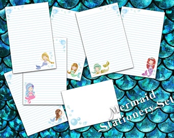 Mermaid stationery | Etsy