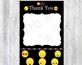 Emoji thank you card | Etsy