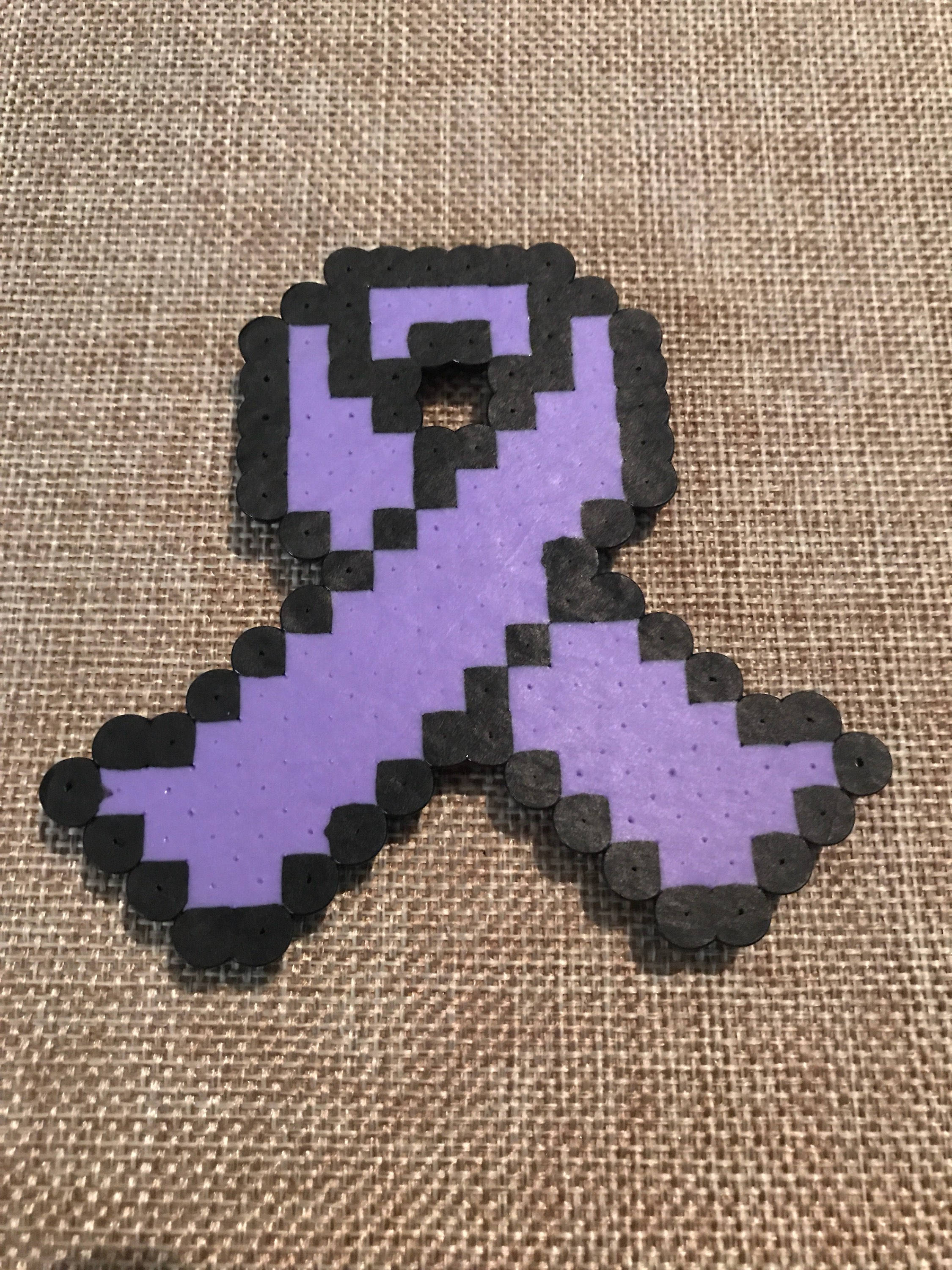Cancer Awareness Ribbon Magnet Ornament Set Perler
