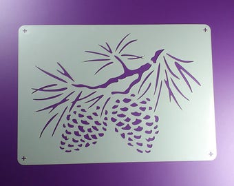 Pine cone stencil | Etsy