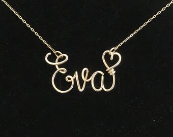 Wire name necklace | Etsy