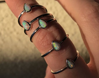 Simple opal ring | Etsy