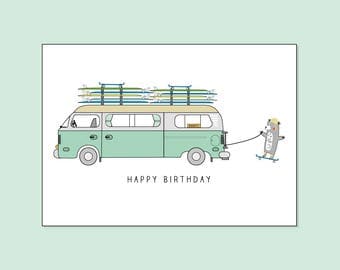 Vw birthday card | Etsy