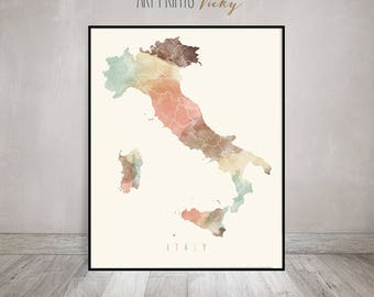 Italy map | Etsy
