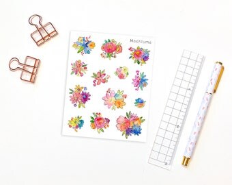 Flower stickers | Etsy