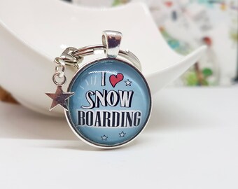 Snowboard key chain | Etsy