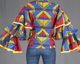 African print blouse | Etsy